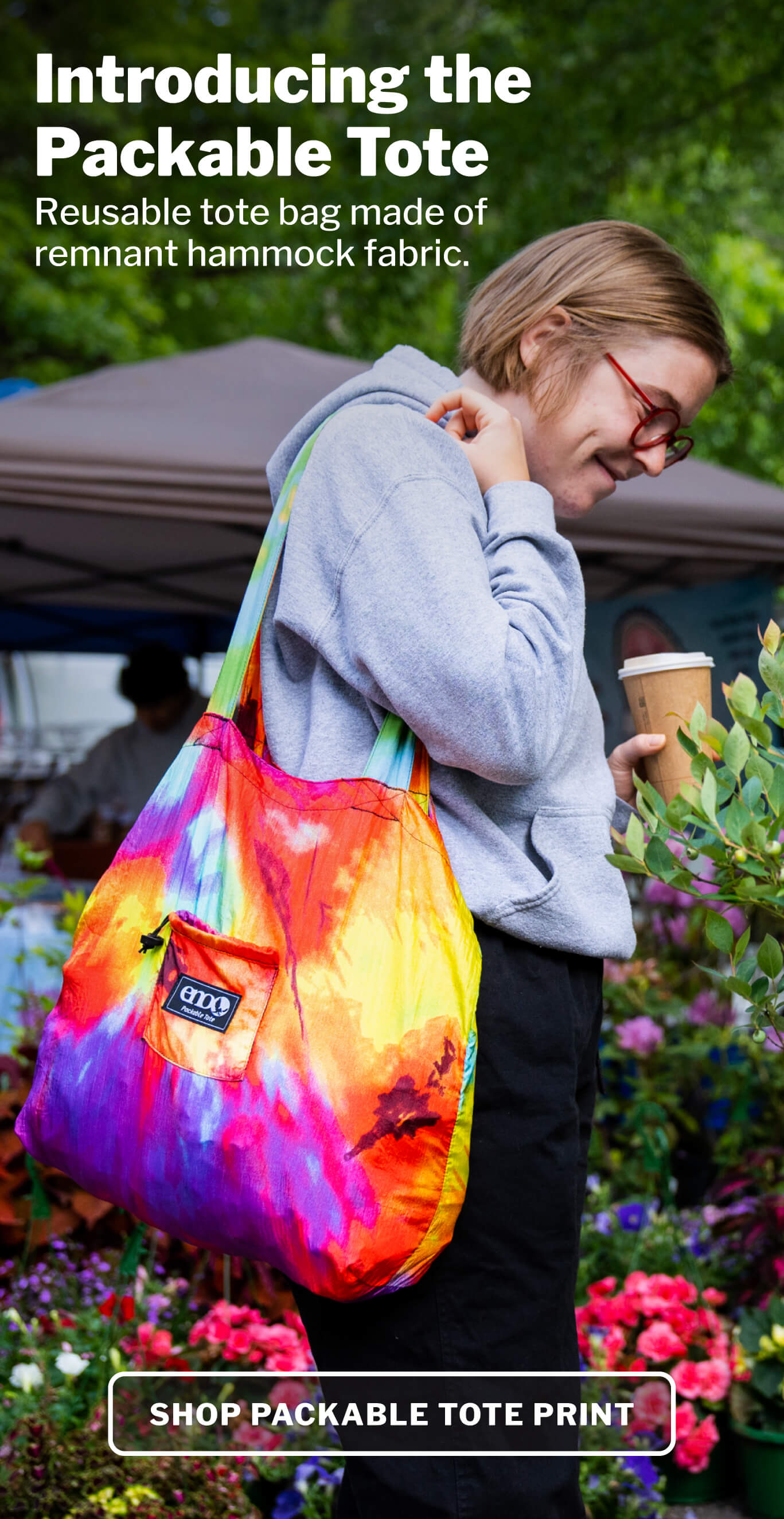 Packable Tote Print - Responsibly Made, Reusable Grocery Bag | ENO